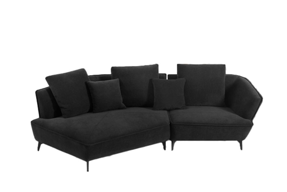 KAWOLA Sofa GARBO Designsofa Stoff schwarz links offen | Möbel Style