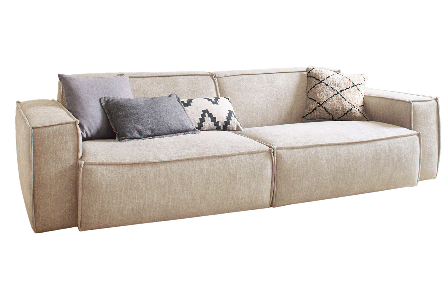 KAWOLA Sofa 3-Sitzer SAMU Stoff beige | Möbel Style